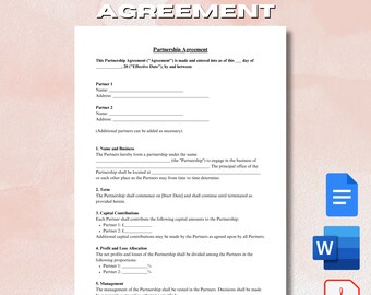 Non-disclosure Agreement - Mircrosoft Word / Google Docs Editable and Printable PDF File - Etsy