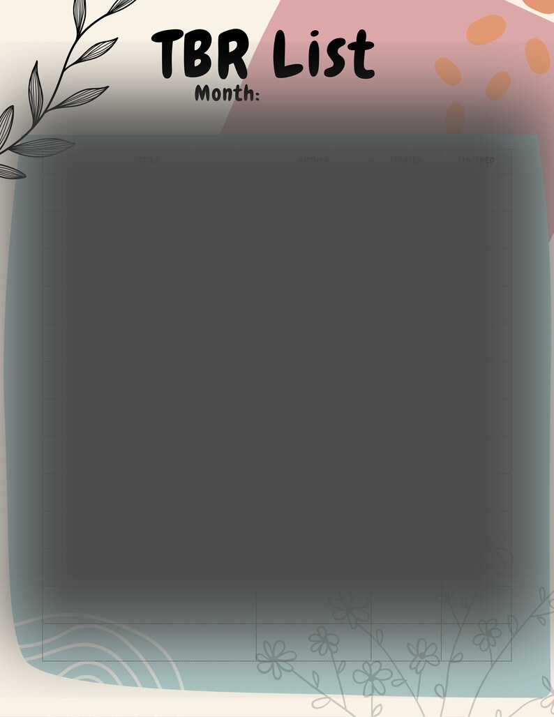 Reading Log Printable Tracker Planner for Reading, Book Review Log, TBR ...