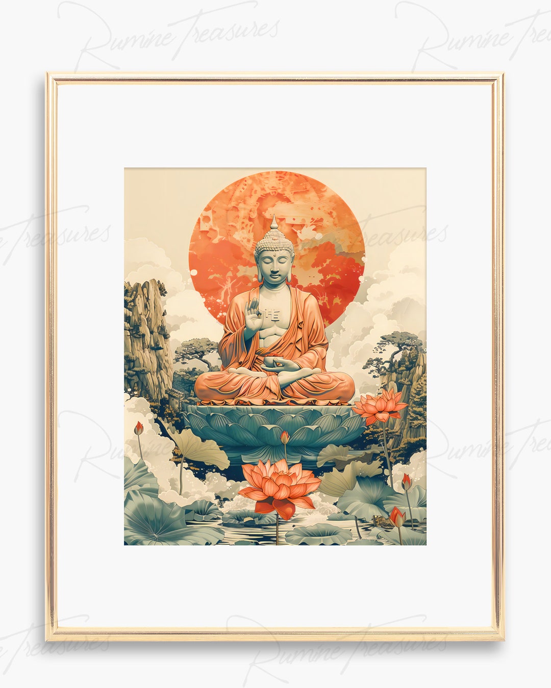 Serenity in Bloom Printable Art Wall Art Ruminetreasures - Etsy