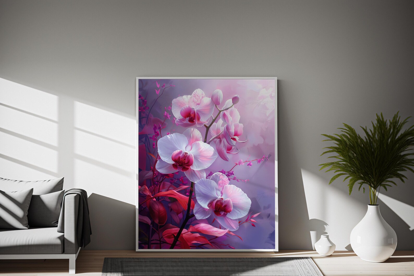 Enchanted Orchid Blossoms Printable Art Floral Wall Art Ruminetreasures ...