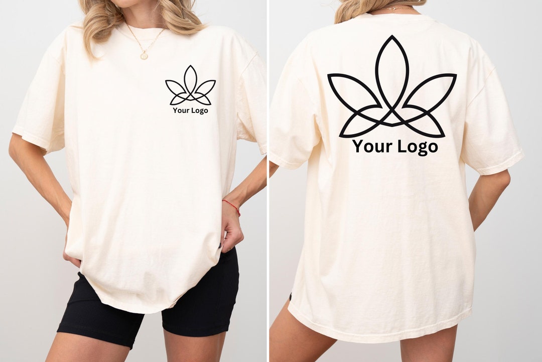 Custom Logo Design Front and Back Comfort Colors, Company Logo Shirt ...