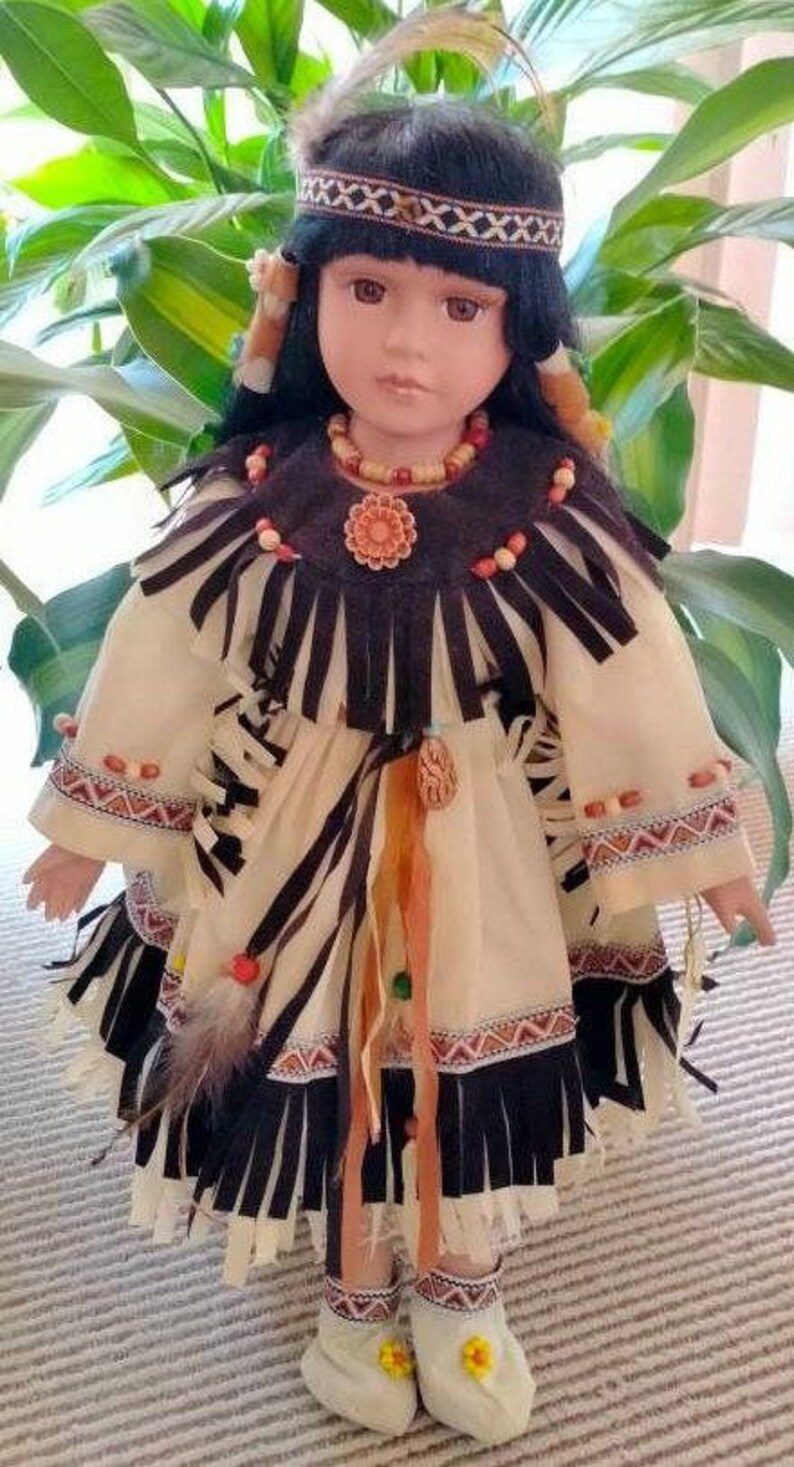 Homeart Vintage North American Native American Porcelain Doll Kayla in ...