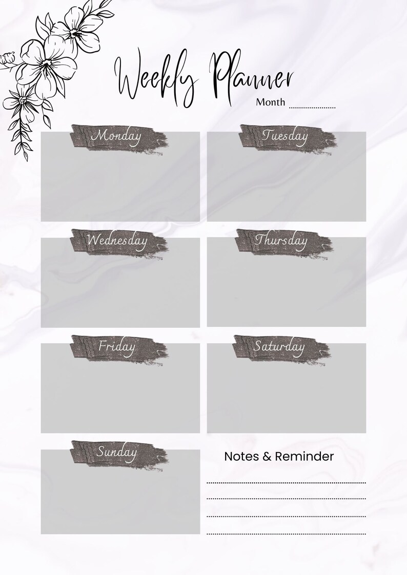 Weekly Planner Printable to Do List, Minimal Weekly Schedule, Weekly ...