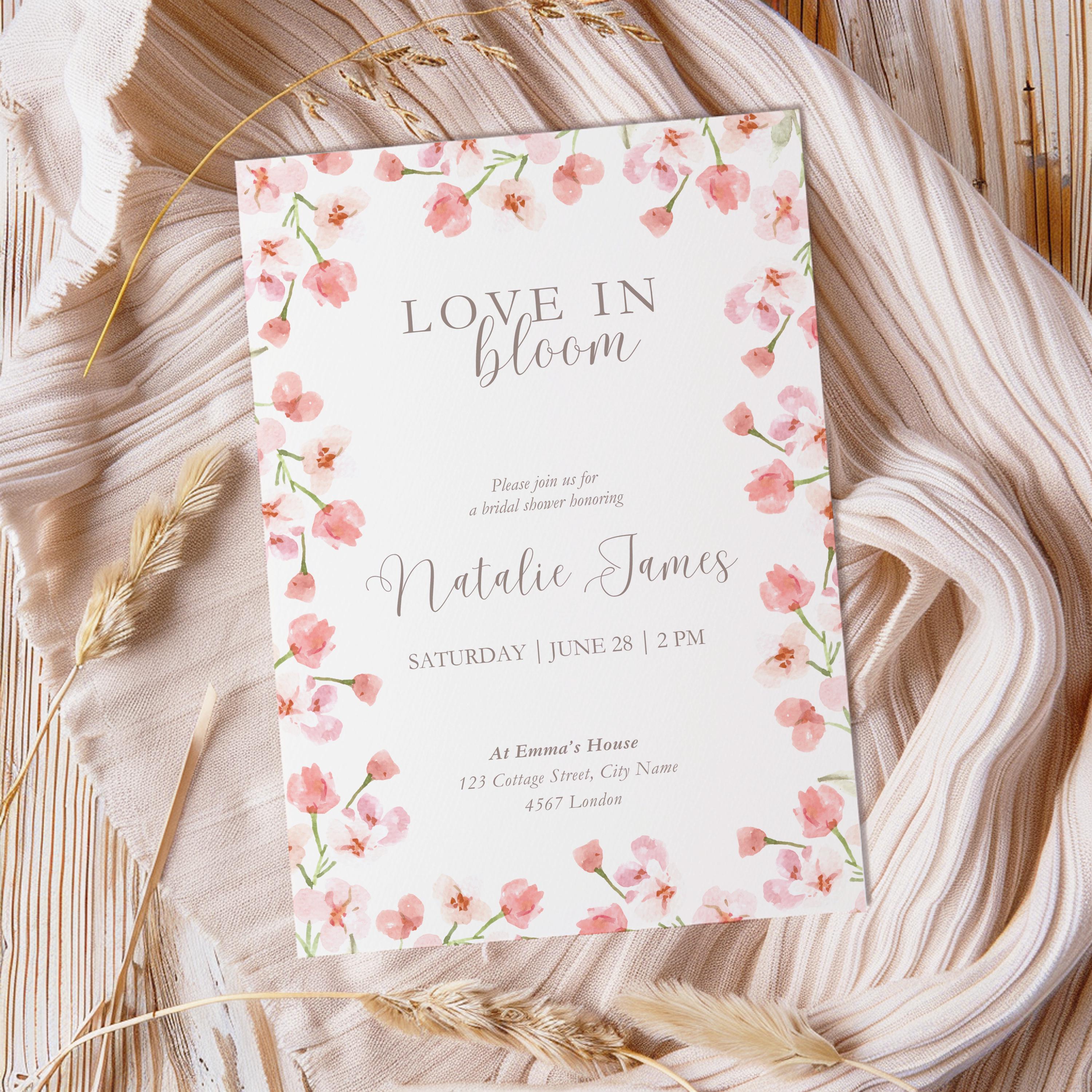 Love is in Bloom Bridal Shower Invitation, Wildflower Bridal Shower ...