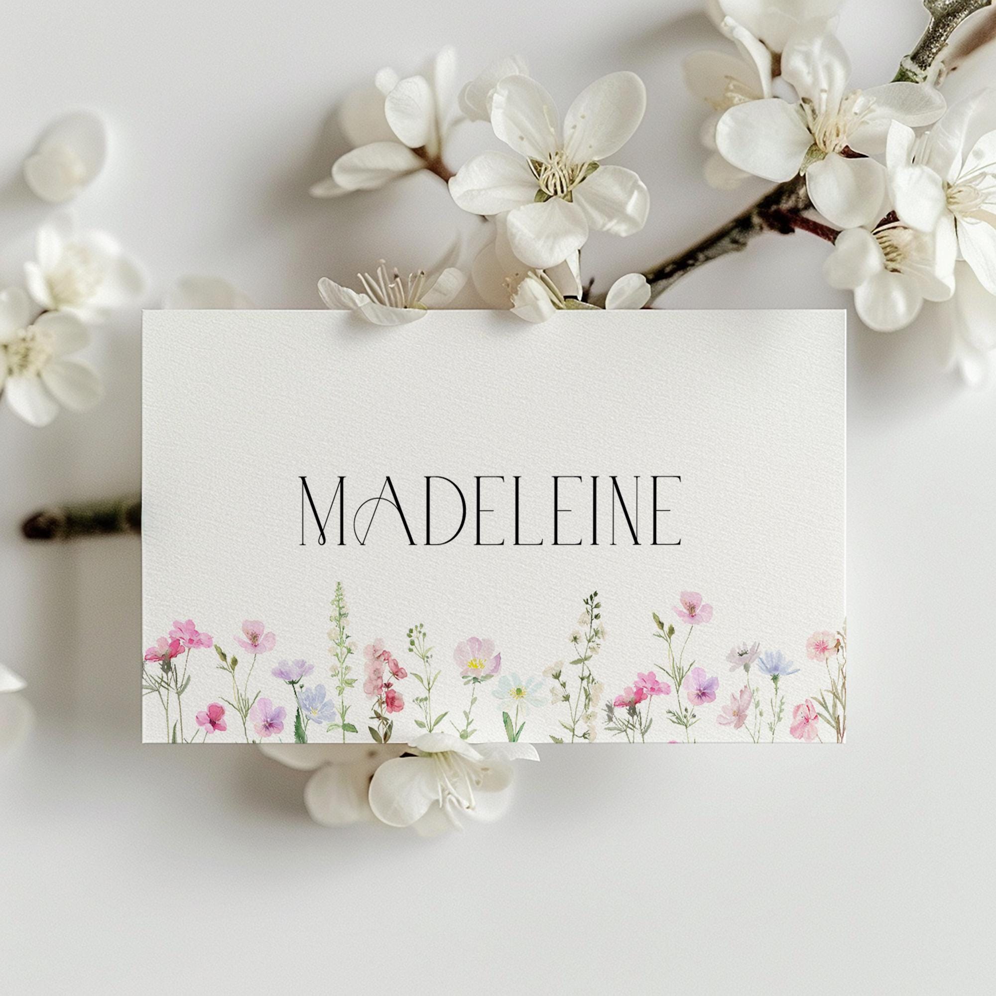 Floral Wedding Place Cards Template, Digital Download, Pastel ...