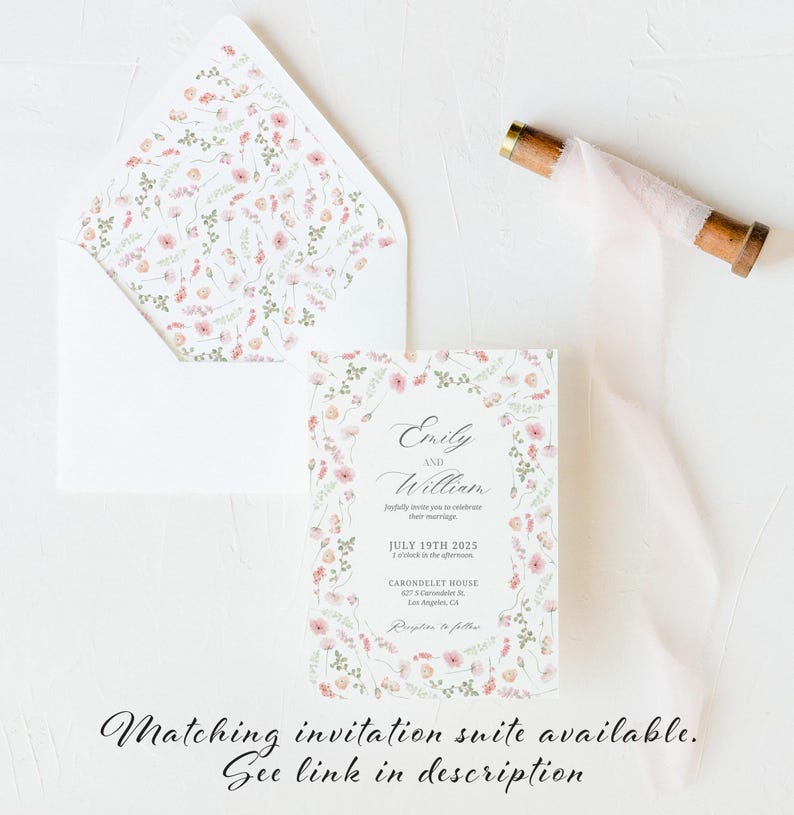 Pink & Peach Envelope Lining | Printable Liner PDF | Wedding Invitation ...