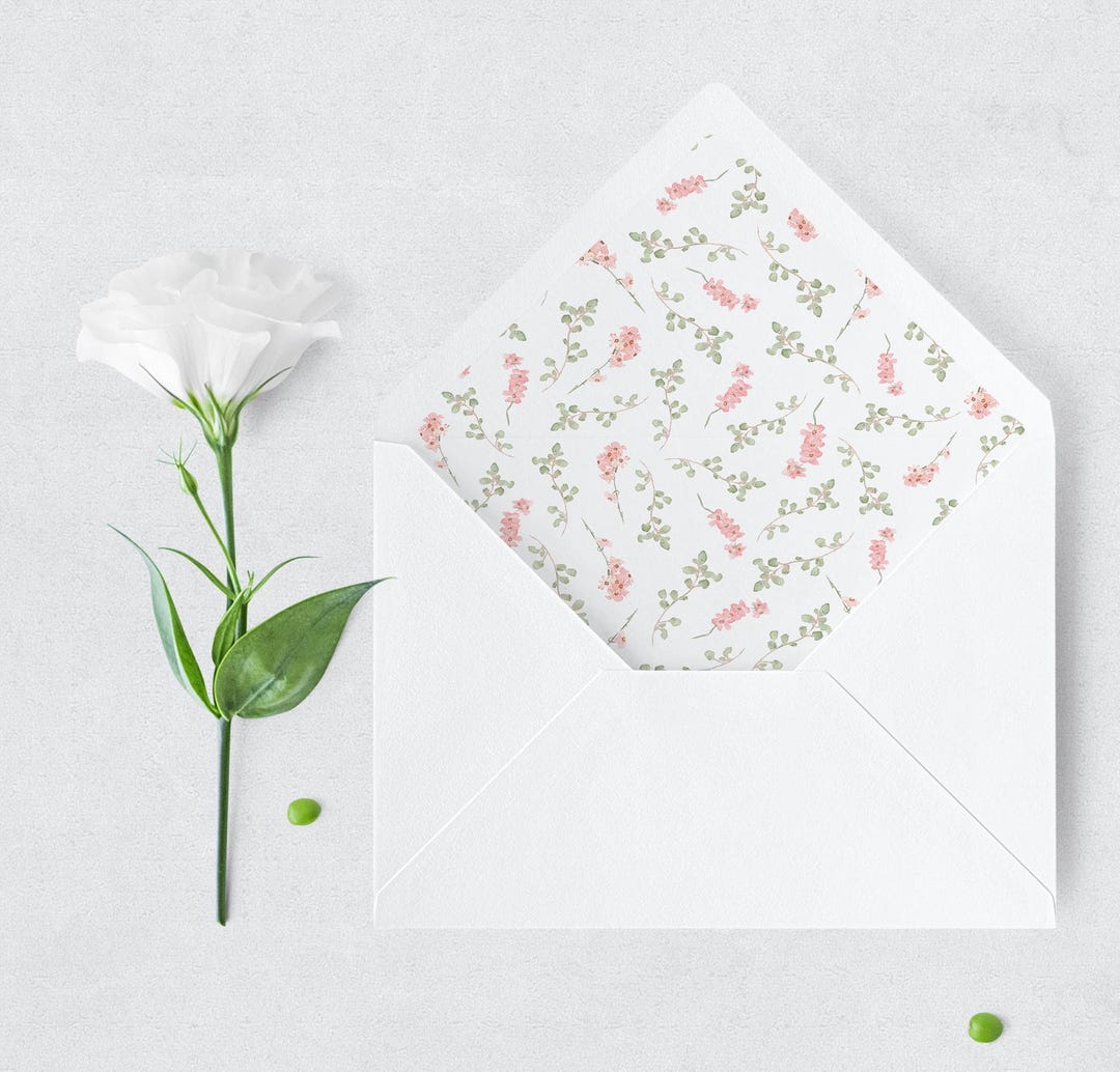 Floral Envelope Lining | Printable Liner PDF | Wedding Invitation Liner ...