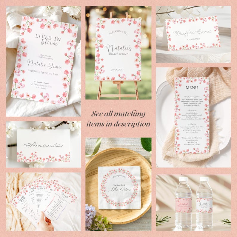 Floral Food Card Template, Colorful Buffet Cards, Printable Food Label ...
