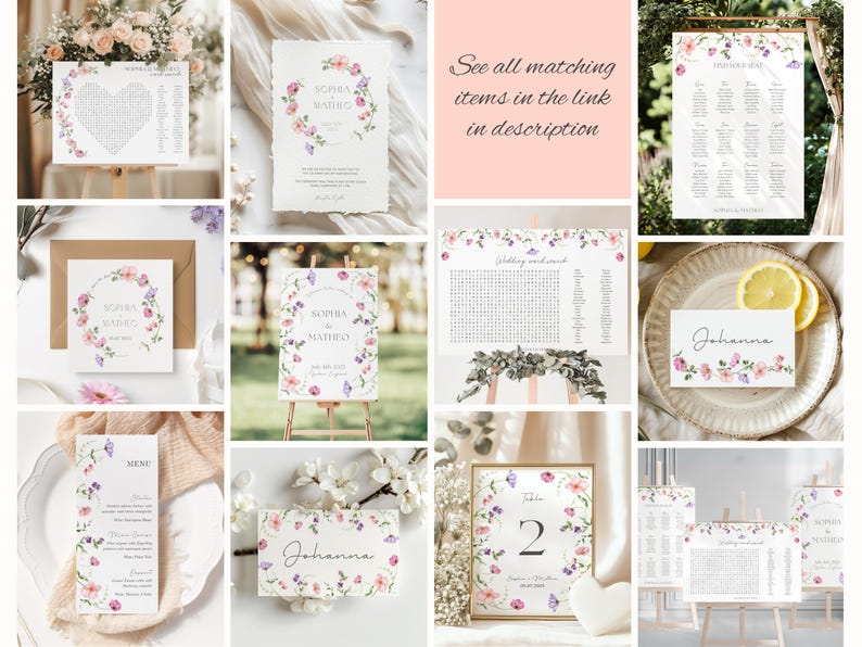 Floral Wedding Welcome Sign | Editable Digital Template | Romantic ...