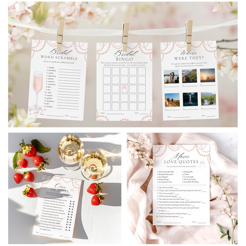 Bridal Shower Games Bundle, Editable Bridal Shower Game Bundle, Bridal ...