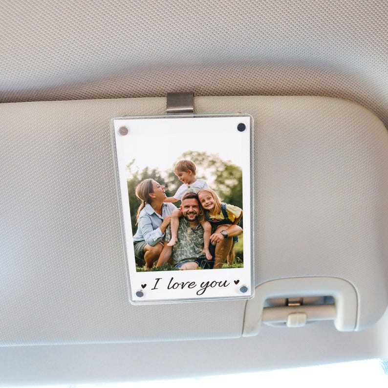 Personalized Dad Car Visor Clip PHOTO INCLUDED, Father's Day Gift for ...