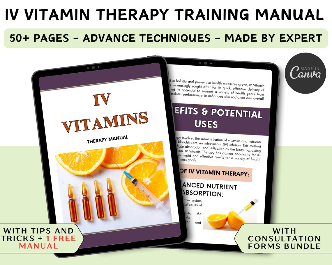 IV Vitamin Therapy Training Manual: Editable Canva Guide - Etsy