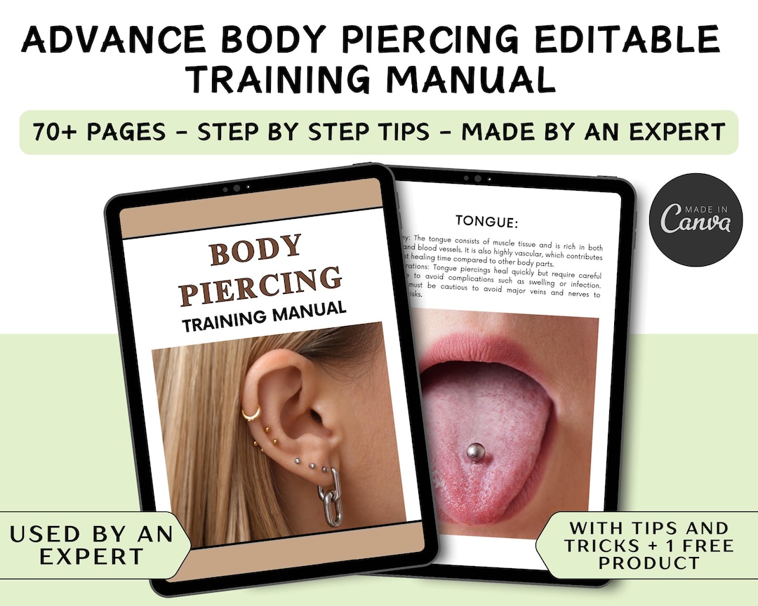 Body Piercing Editable Training Manual - Full Editable Body Piercings ...