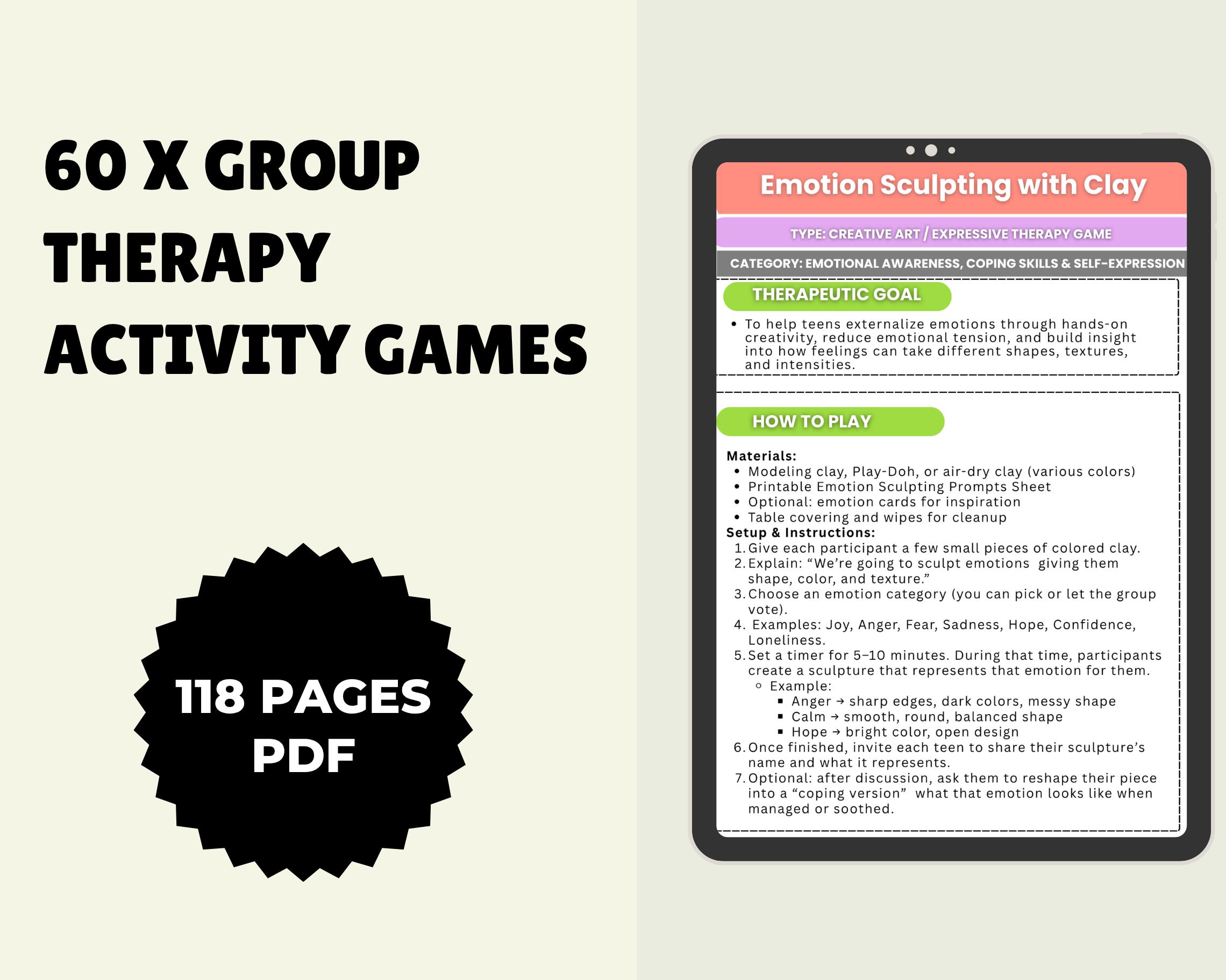 60 X Group Therapy Addiction Recovery Games - Coping Skills & Relapse ...