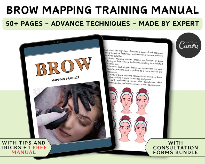 Eyebrow Mapping Editable Manual, Tutorial, Brow Training Course ...