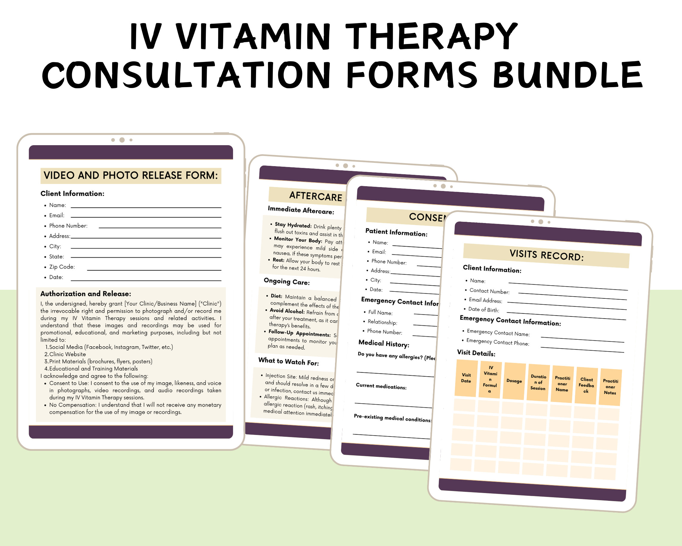 IV Vitamin Therapy Training Manual, Editable Training Guide, Nutrient ...