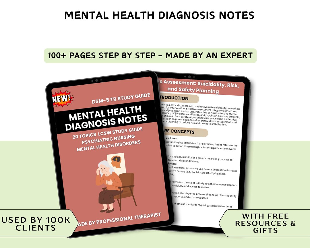 DSM-5-TR Mental Health Diagnosis Notes | Psychiatric Nursing & Study ...