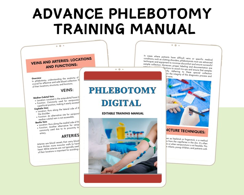 Phlebotomy Training Manual: Editable Digital Guide (canva) - Etsy