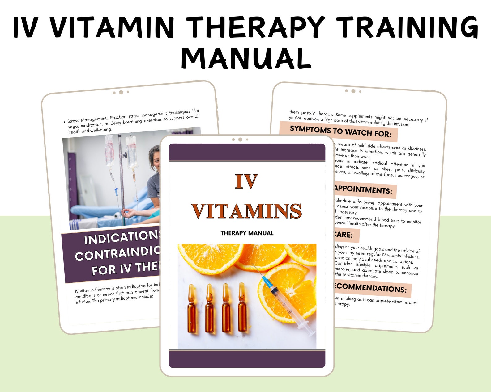 IV Vitamin Therapy Training Manual, Editable Training Guide, Nutrient ...