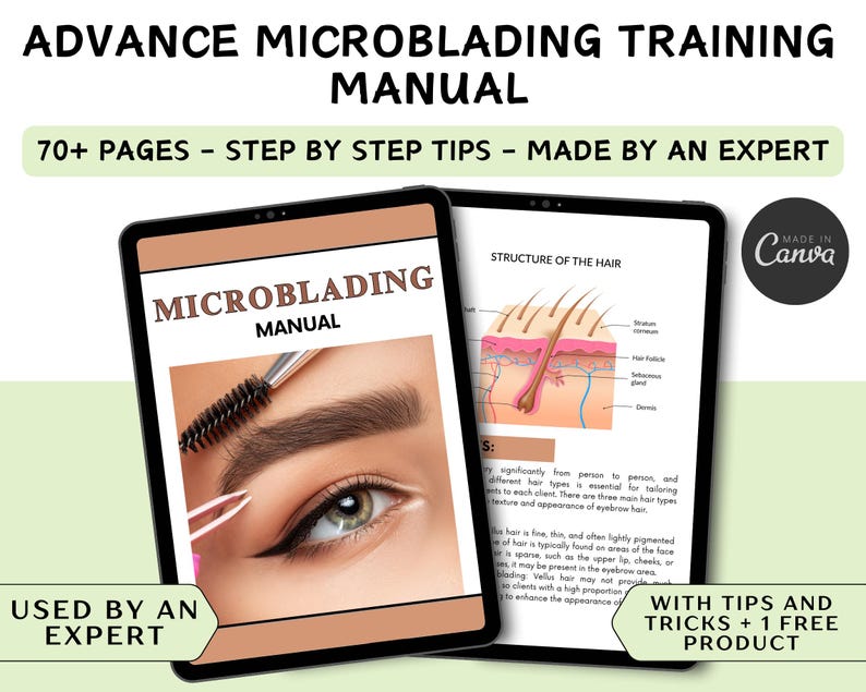 Microblading Training Manual: Eyebrow Tattoo Guide (PDF Ebook) - Etsy