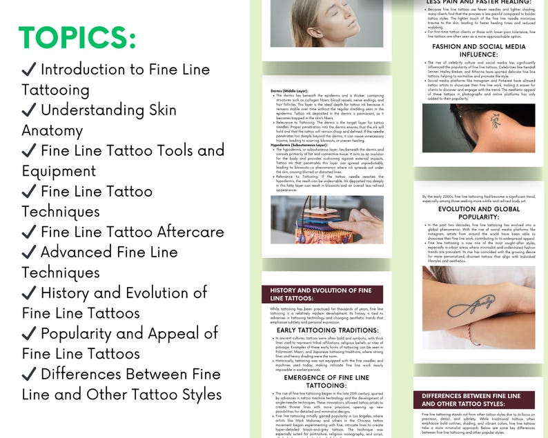 Tiny Tattoo Manual, Fine Line Tattoo Training, Tattoo Linework Course ...