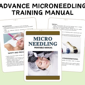 Microneedling Printable Manual Template Training Canva Editable Course ...