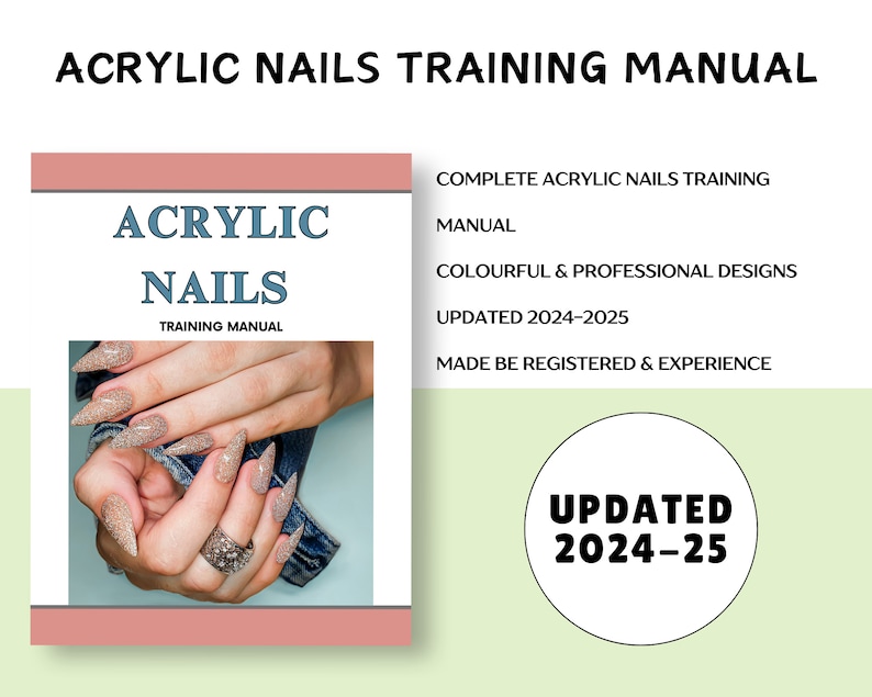Acrylic Nails Training Manual Editable Nail Course Digital Download