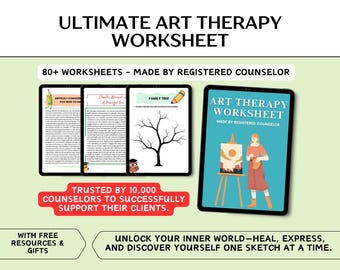 140 Art Therapy Worksheets Mental Health Social-emotional Learning Self ...