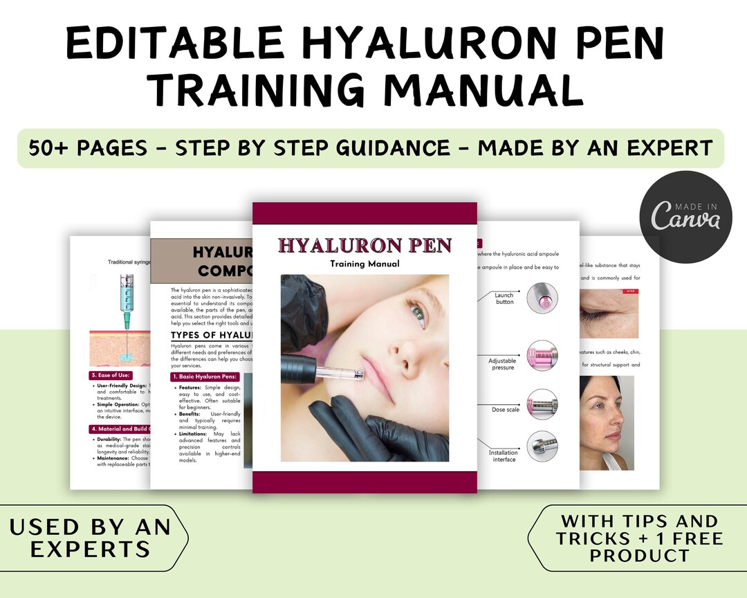 Hyaluron Pen Training Manual, Lip Mapping, Certificates, Diploma, Fat ...