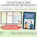 ACT Therapy Workbook: Cognitive Defusion, Values, Coping (50-page ...