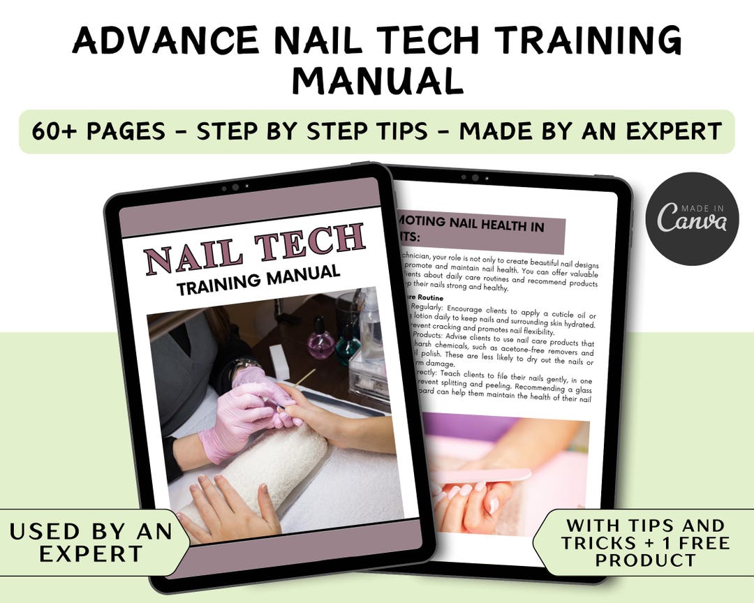 Nail Tech Training Manual Template | Certificate Template |theory Exam ...