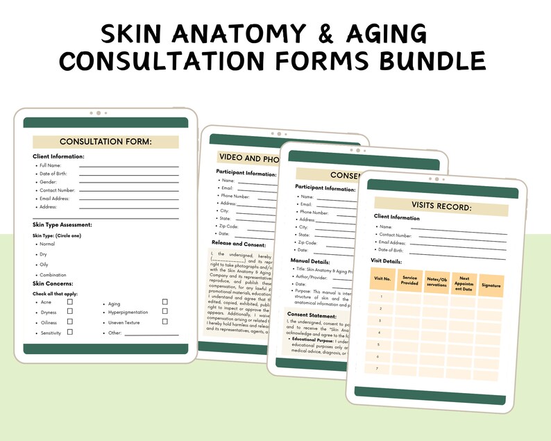 Skin Anatomy & Aging Printable Manual: Skincare Guide (canva Editable ...