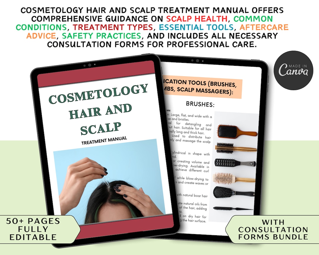 Cosmetology Hair & Scalp Treatment Manual: Beauty Course, Hair Cutting ...