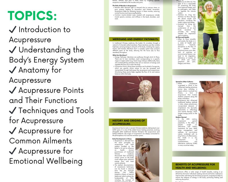 Editable Acupressure Training Manual, Reflexology Manual, Acupuncture, Massage Manual ...