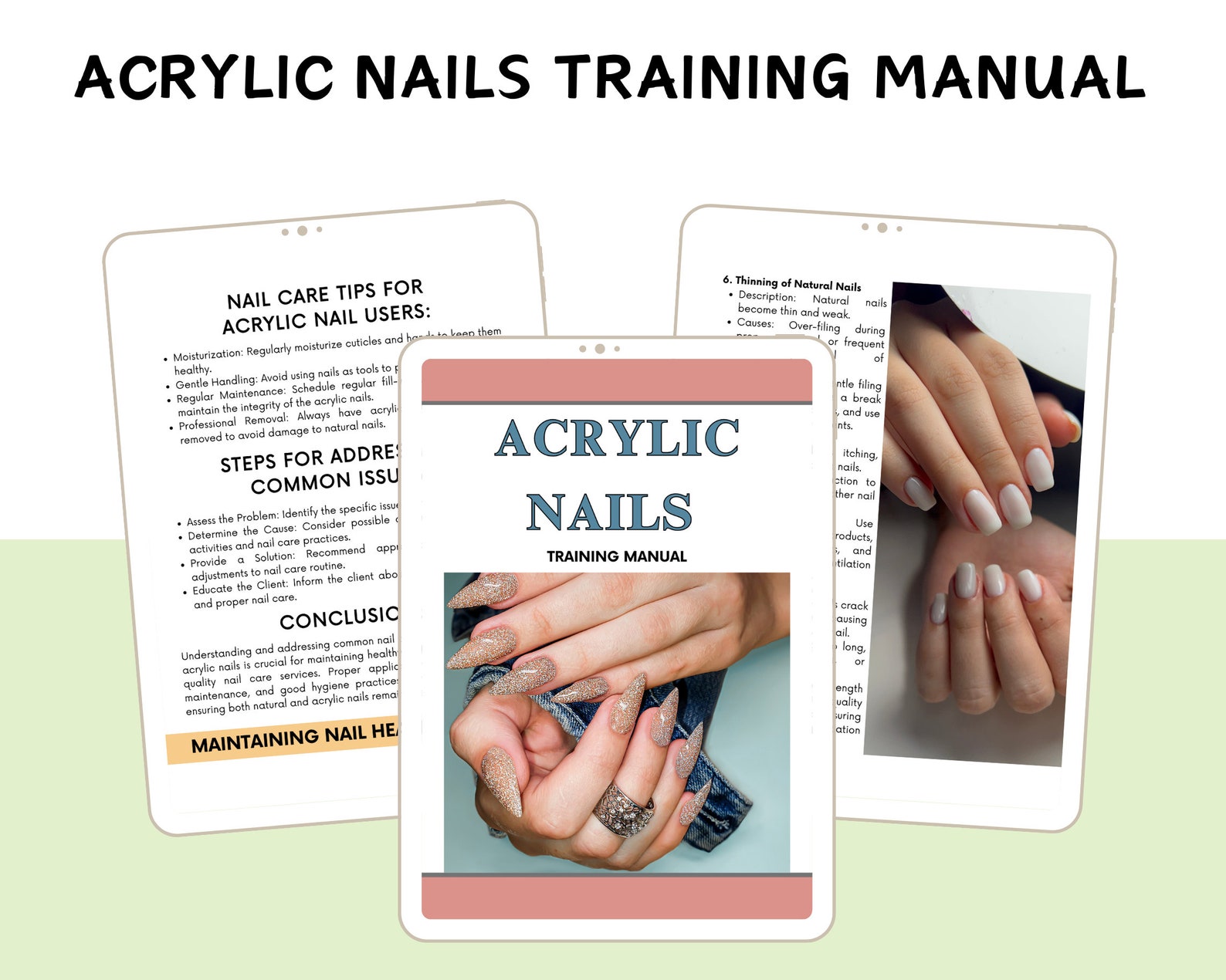 Acrylic Nails Training Manual: Editable Nail Course (digital Download ...