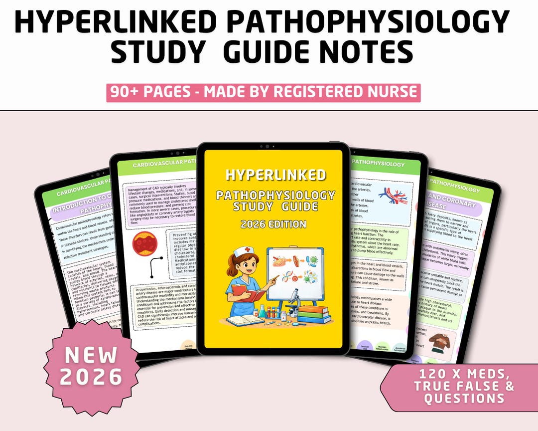 Pathophysiology Nursing Notes Bundle: RN/PN Study Guide (digital ...