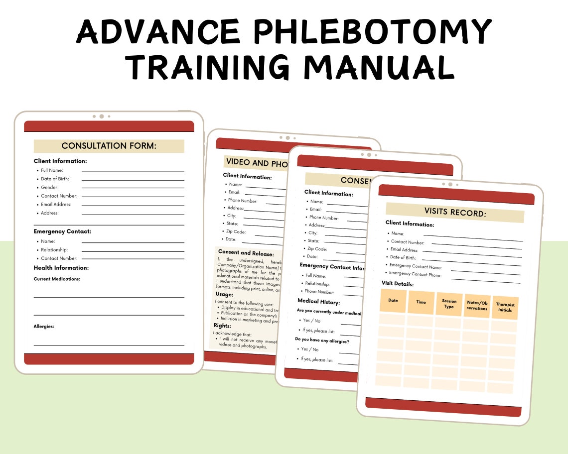 Phlebotomy Training Manual: Editable Digital Guide (canva) - Etsy