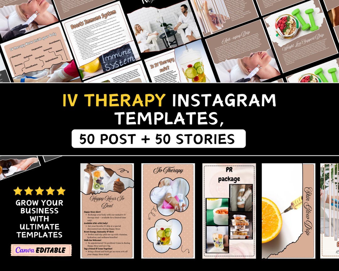 IV Therapy Instagram Templates, IV Drip Template, IV Therapy Post, Iv ...