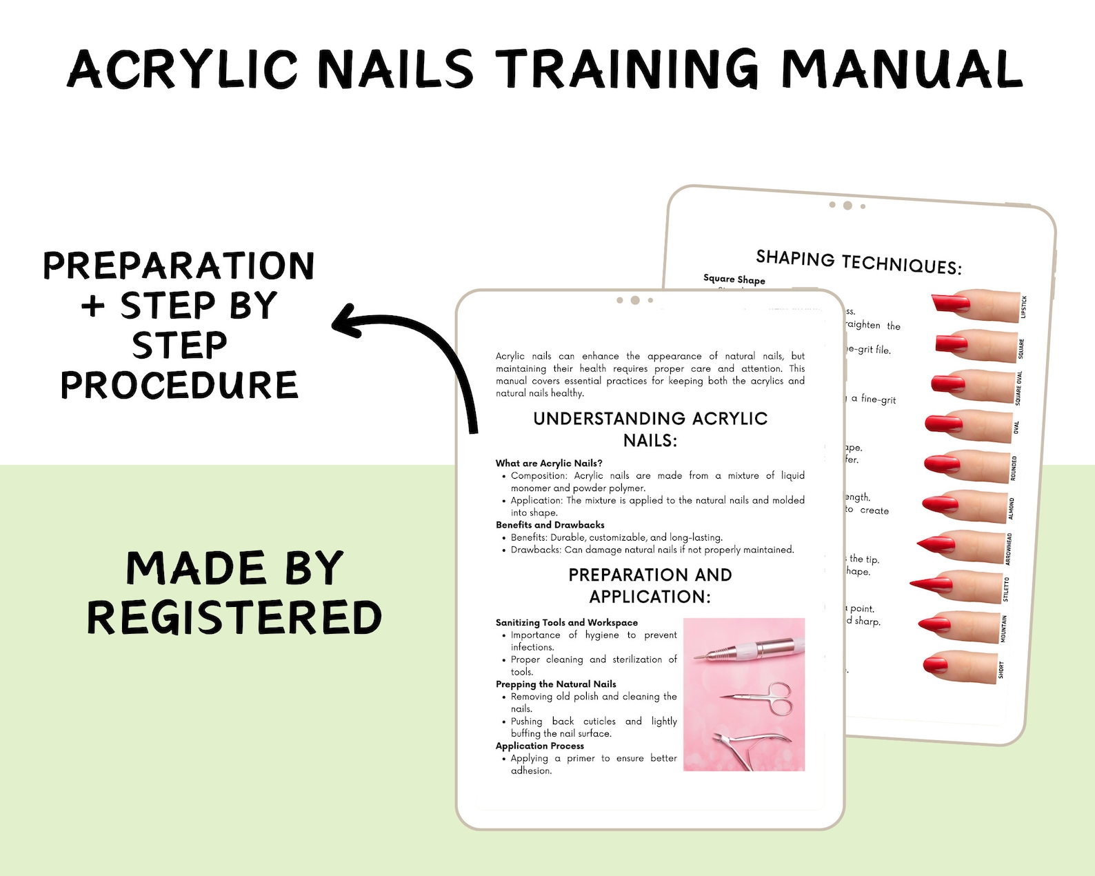 Acrylic Nails Training Manual: Editable Nail Course (digital Download ...