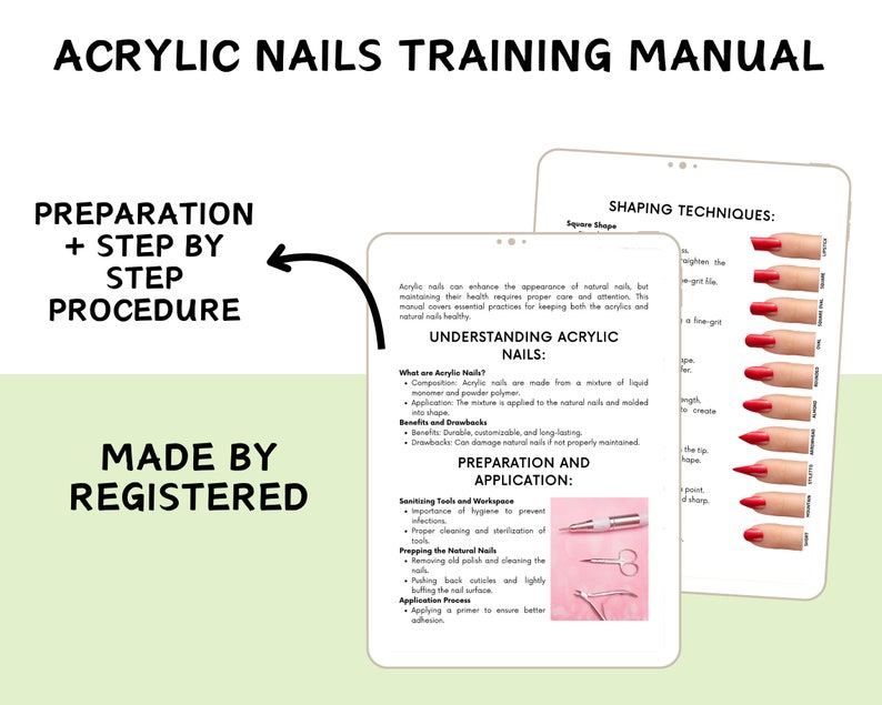 Acrylic Nails Training Manual Editable Nail Course Digital Download