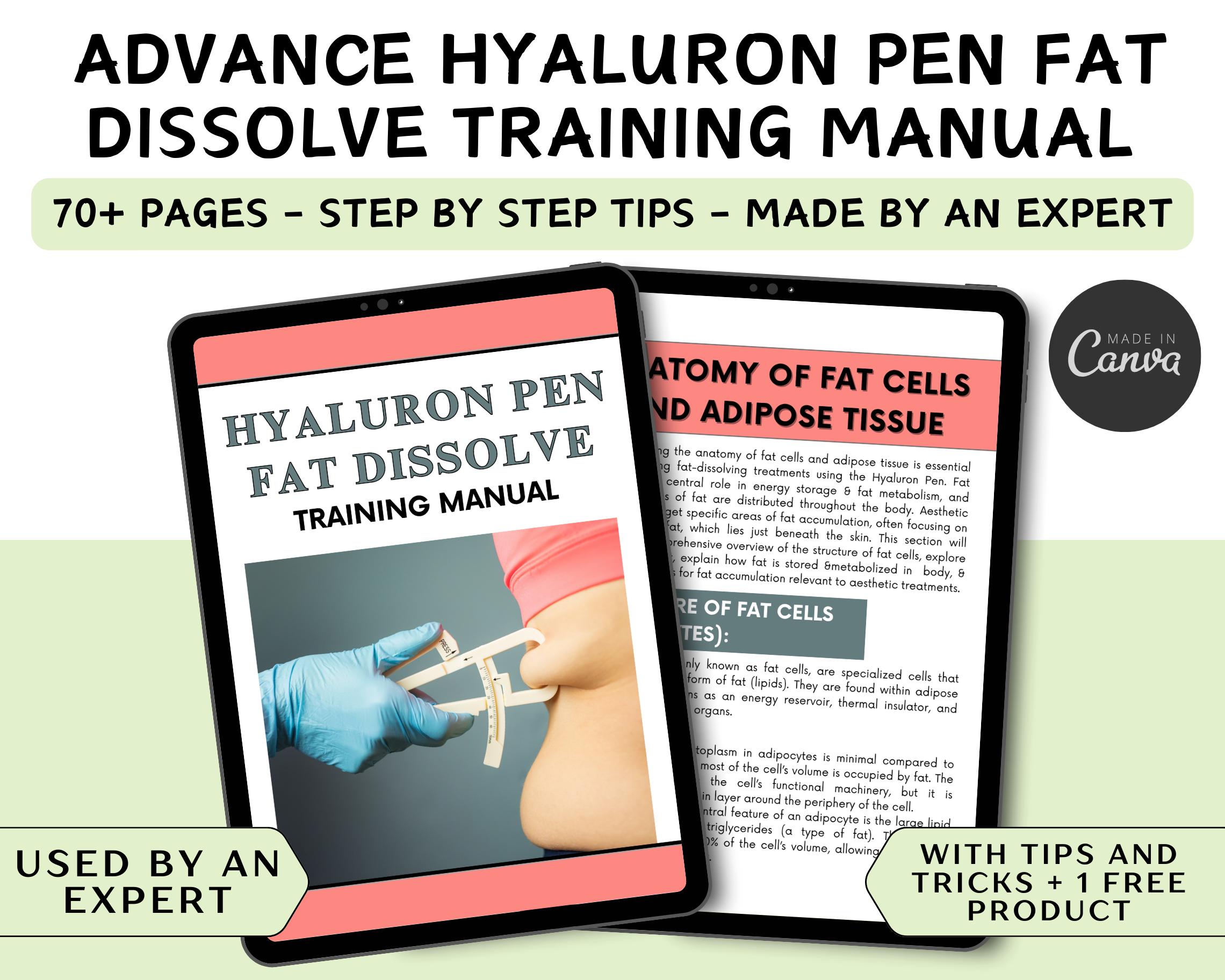 Hyaluron Pen Fat Dissolve Training Manual: Lipolysis Online Course (edit in Canva) - Etsy