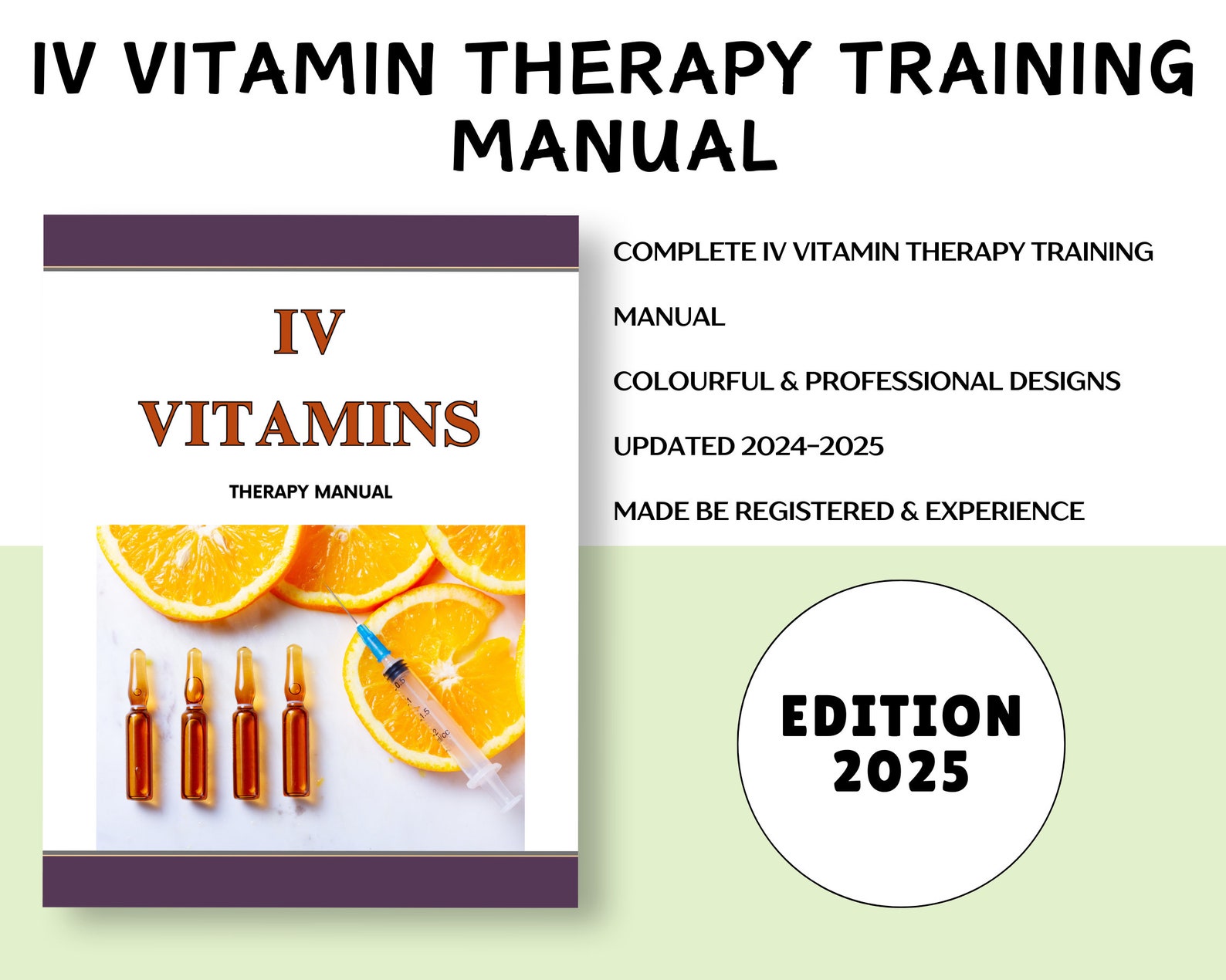 IV Vitamin Therapy Training Manual, Editable Training Guide, Nutrient ...