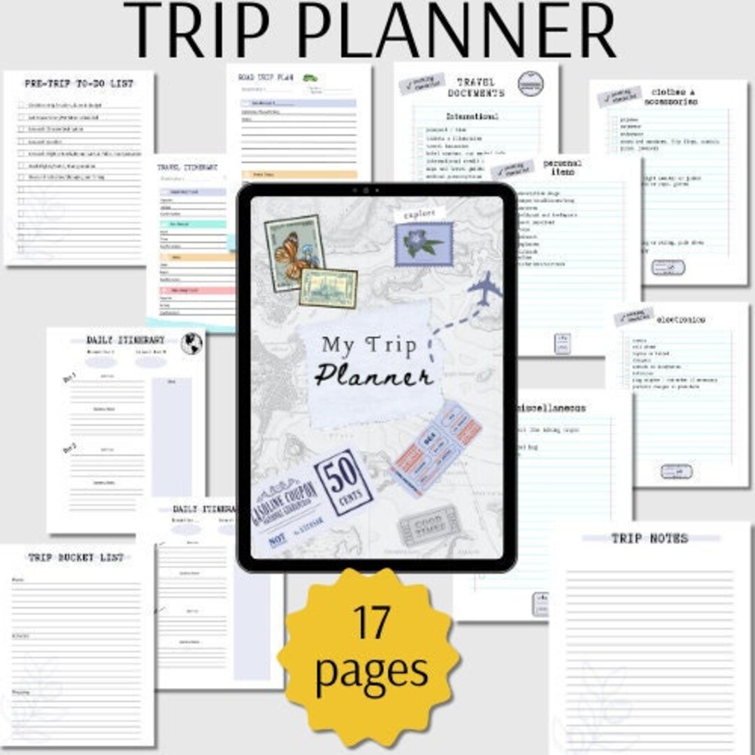 Digital Trip Planner | Travel Planner | Vacation Planner | Printable ...