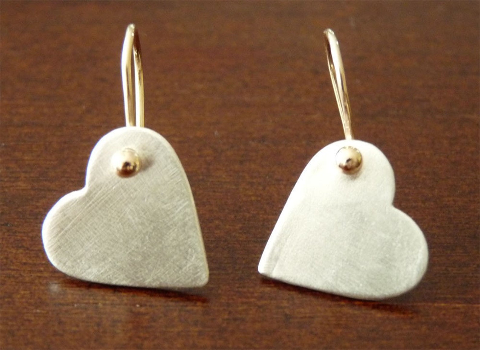 Silver Heart Earrings - Etsy