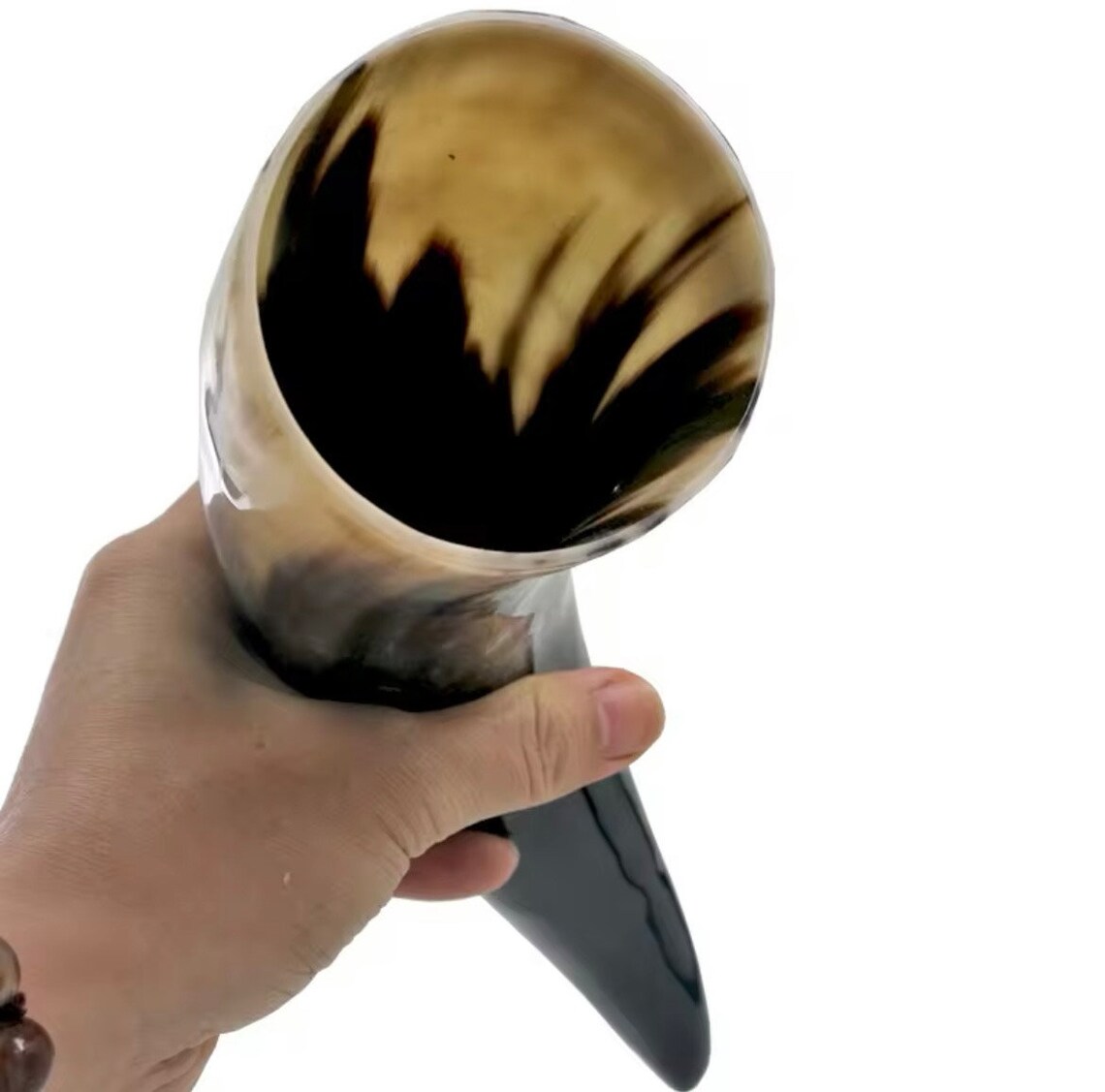 Authentic Viking Drinking Horn Mug With Stand Handmade Natural Horn Cup ...