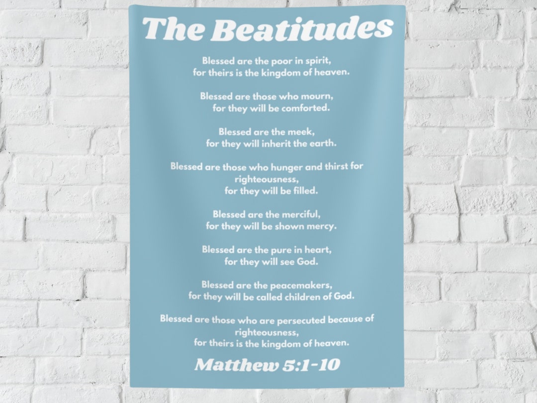 The Beatitudes Christian Wall Hanging, Christian Tapestry, Woven Wall ...