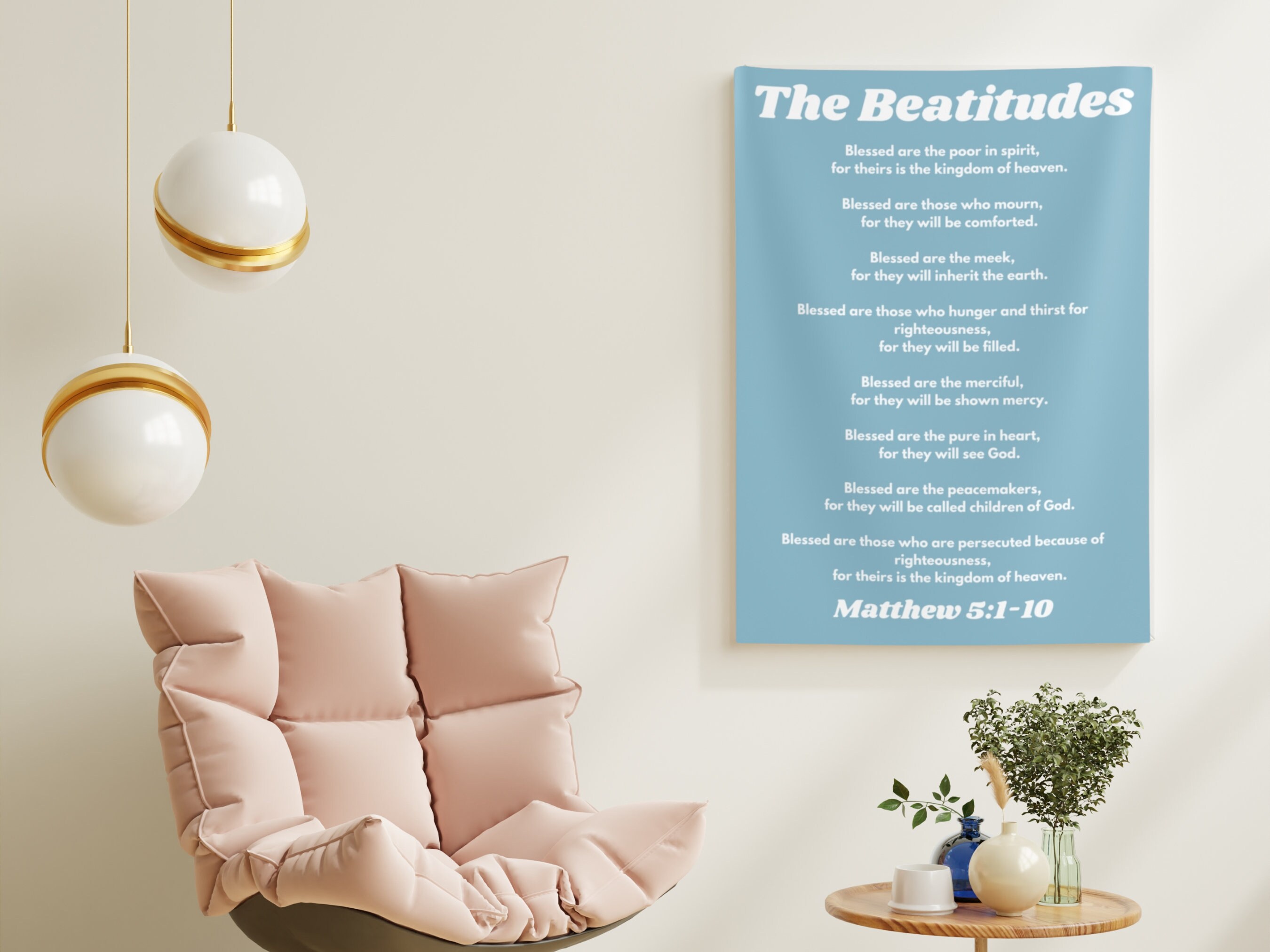The Beatitudes Christian Wall Hanging, Christian Tapestry, Woven Wall ...