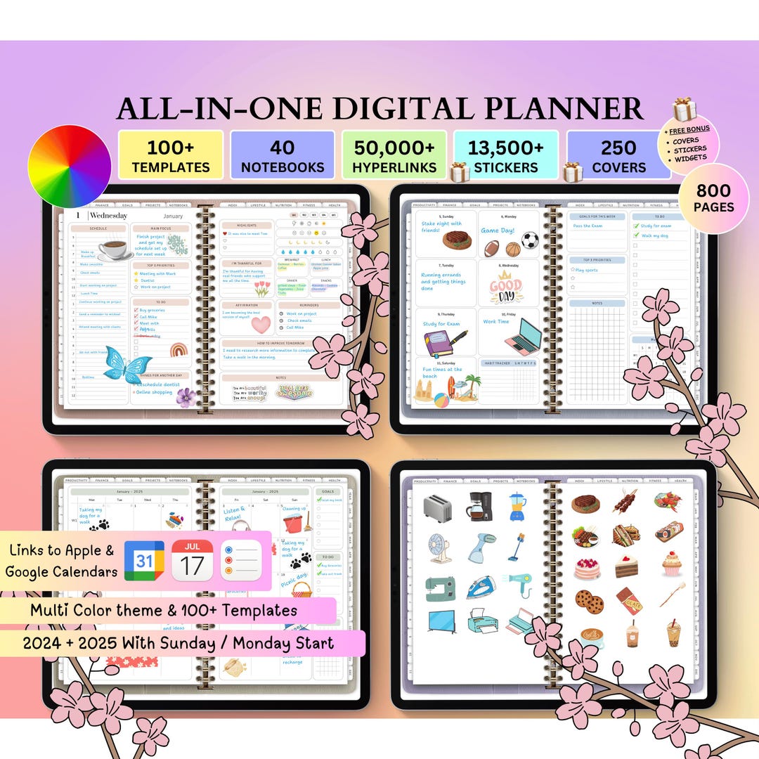 Digital Planner Goodnotes, iPad Planner, Daily Weekly Monthly Planner ...