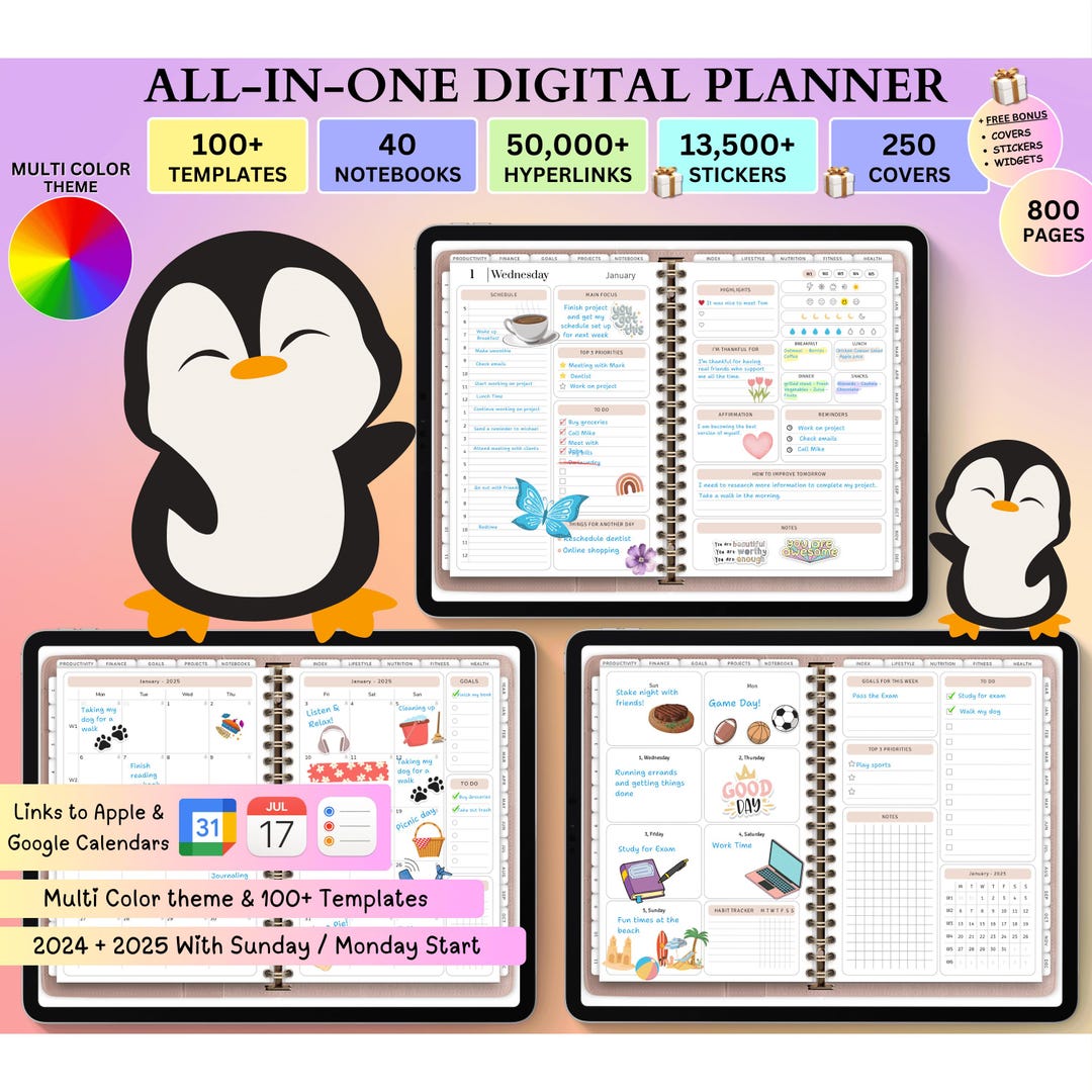 All-in-one Digital Planner 2024, 2025, Digital Planner, Weekly, Daily ...