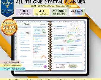 All-in-one Digital Planner 2024, 2025, Digital Planner, Weekly, Daily ...